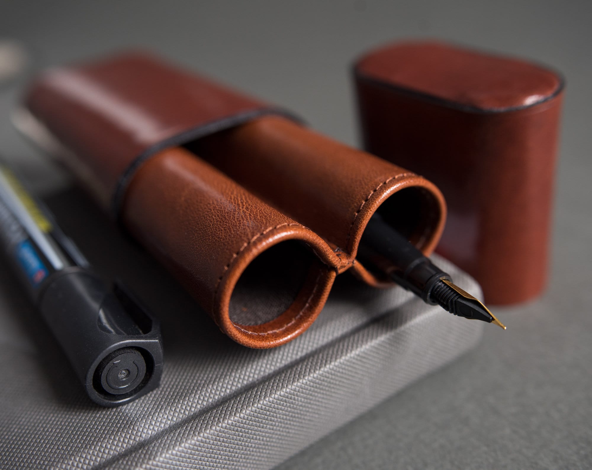 Large Leather Pen Case Fountain Pen Case for 2 Pens Pen Case | Etsy Ireland