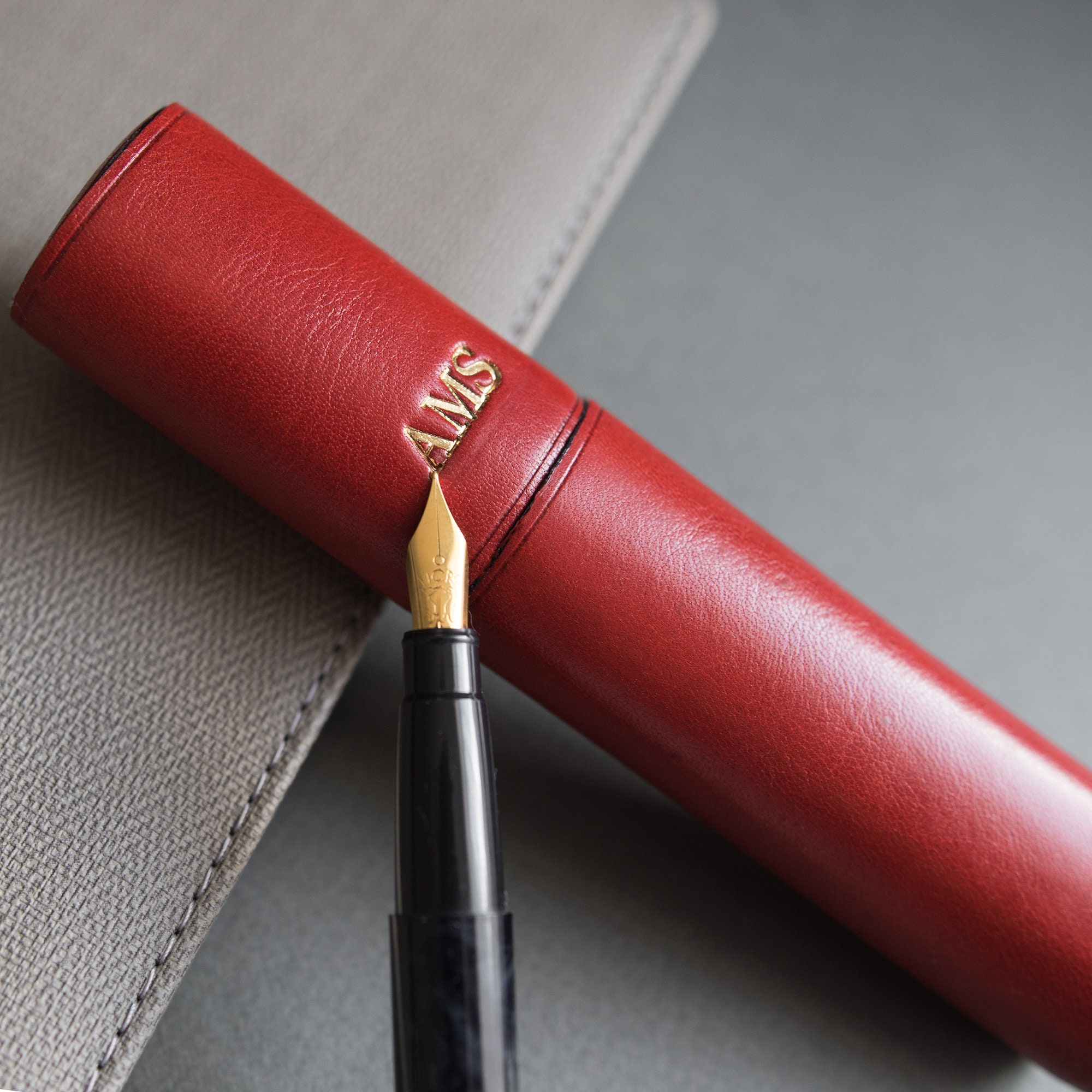 Luxury Leather Pen Case Gift for Boss, Fountain Pen Case, Pen Sleeve ...