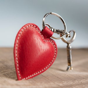 Leather Heart Keychain, Personalized Heart, Engraved Heart Key Chain ...