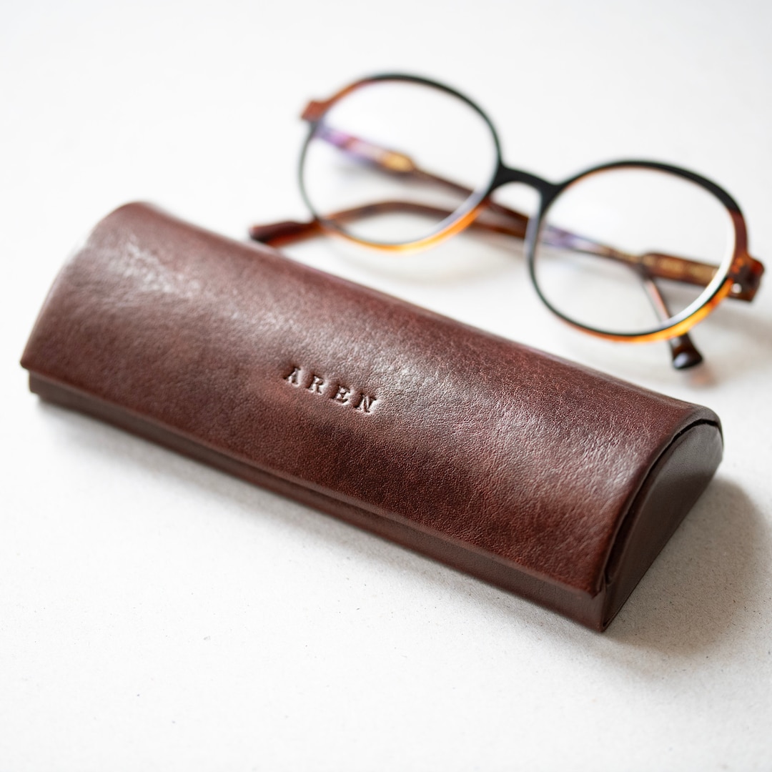 Leather Glasses Case Personalized, Glasses Case With Magnetic Clasp ...