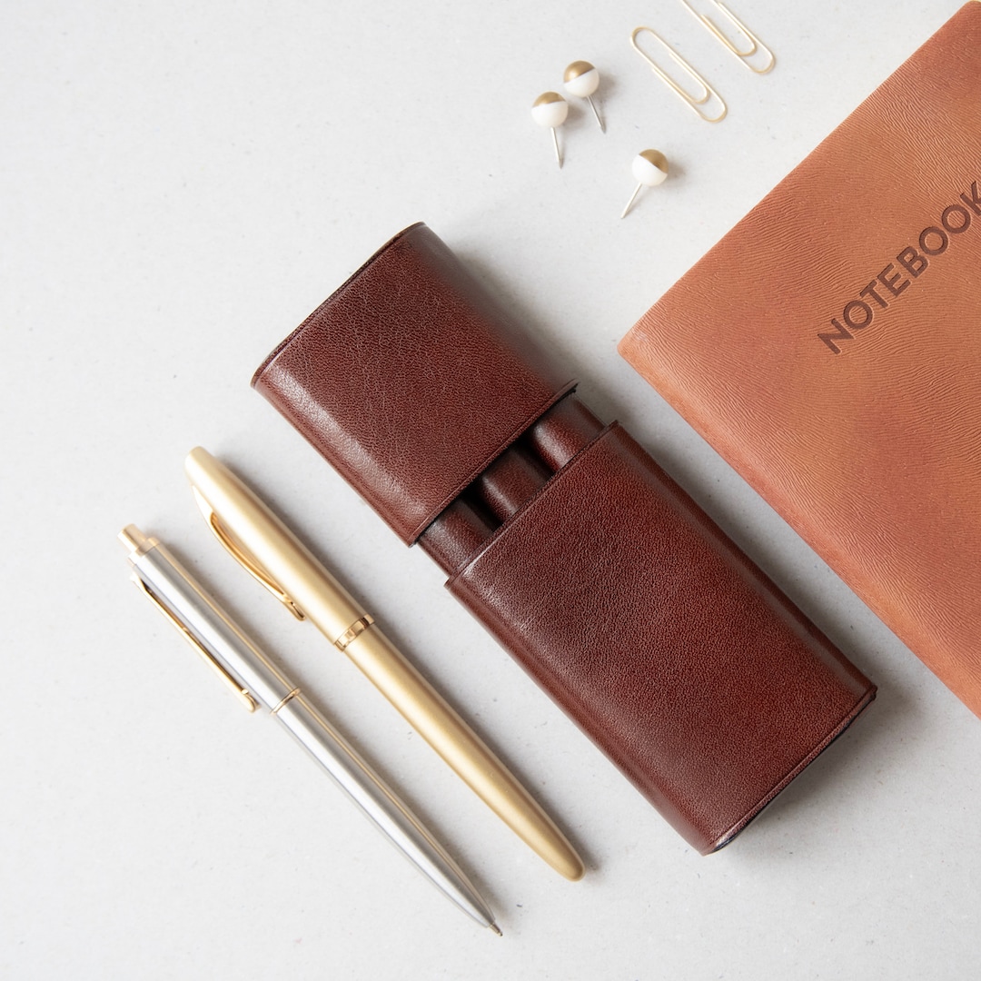 Luxury Leather Pen Case Personalized, 3 Pen Holder for Women ...