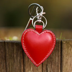 Leather Heart Keychain, Personalized Heart, Engraved Heart Key Chain ...
