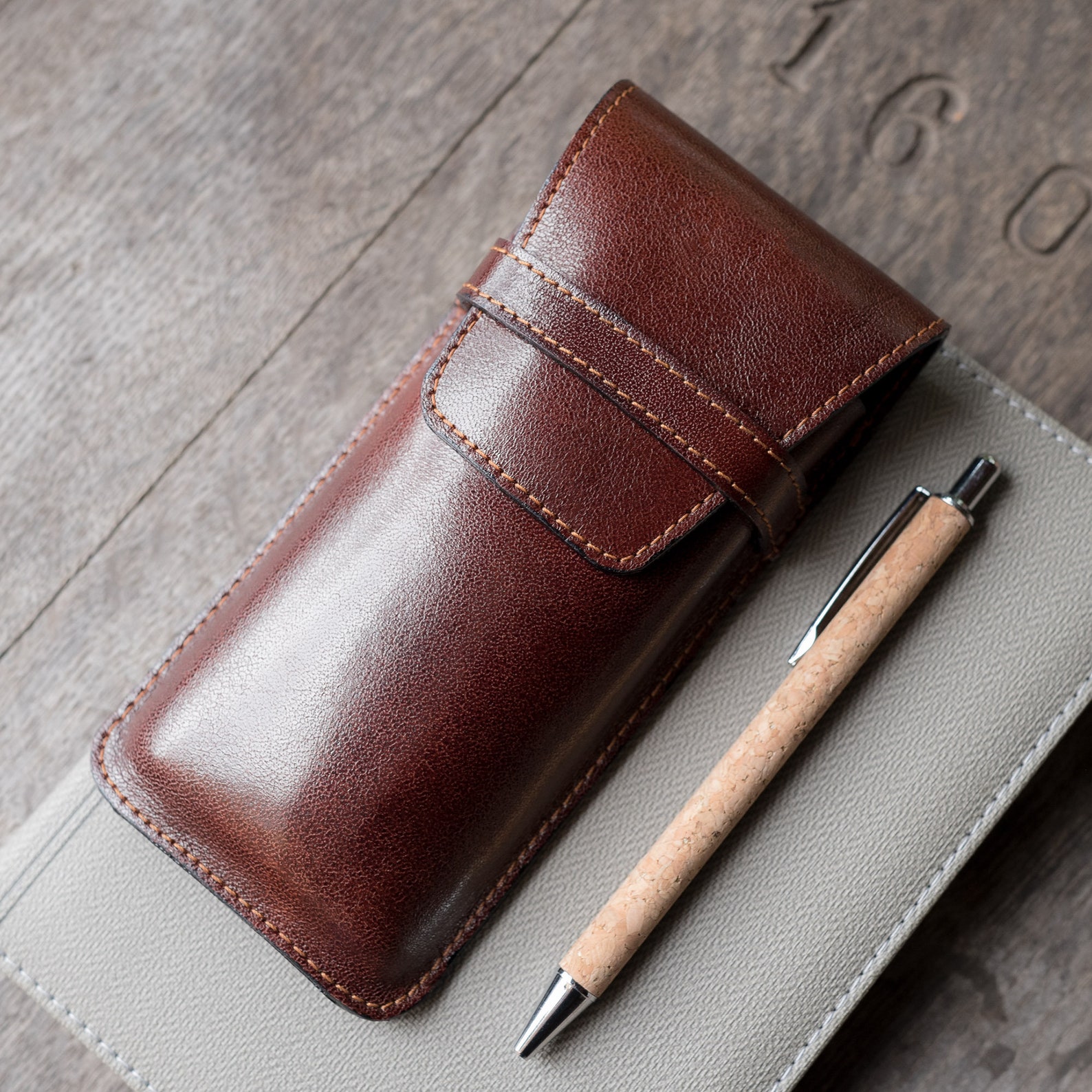 3 Slot Pen Case Personalized Leather Gift, Fountain Pen Case Collector ...