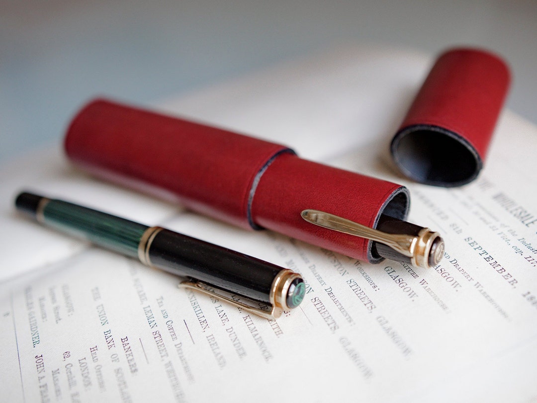 Pen Case Leather for Her, Fountain Pen Case, Pencil Case Personalized ...