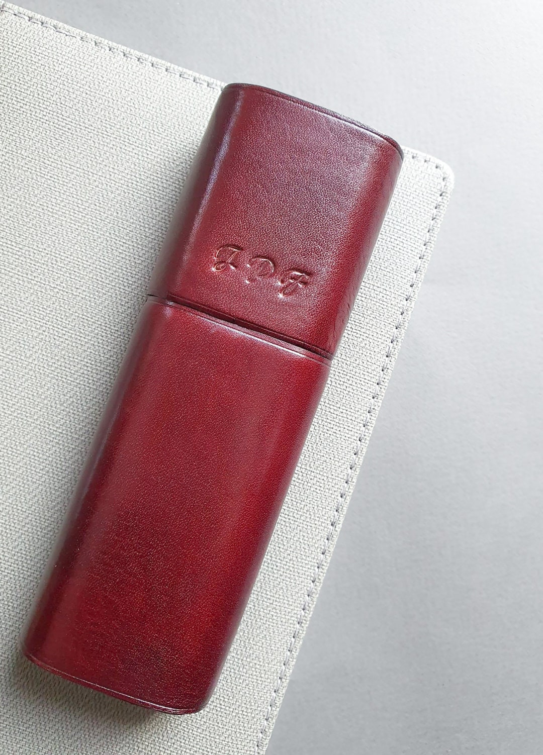 Fountain Pen Case, Burgundy Leather Pen Case, Fountain Pen Case With ...