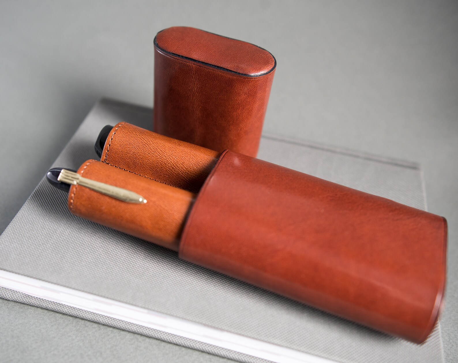 Large Leather Pen Case Fountain Pen Case for 2 Pens Pen Case - Etsy