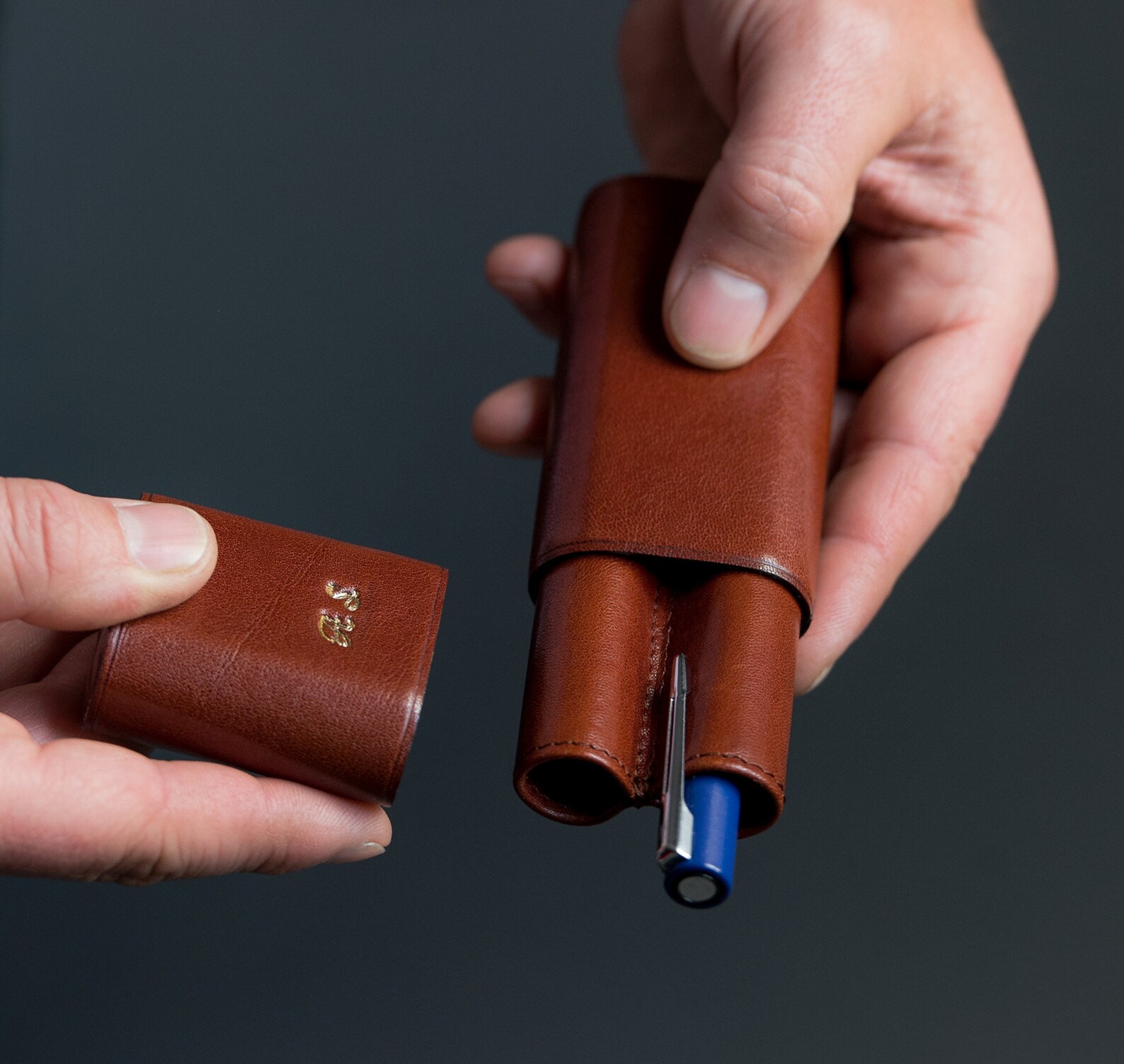 Leather Pen Case for Two Pens Fountain Pen Case for Man - Etsy