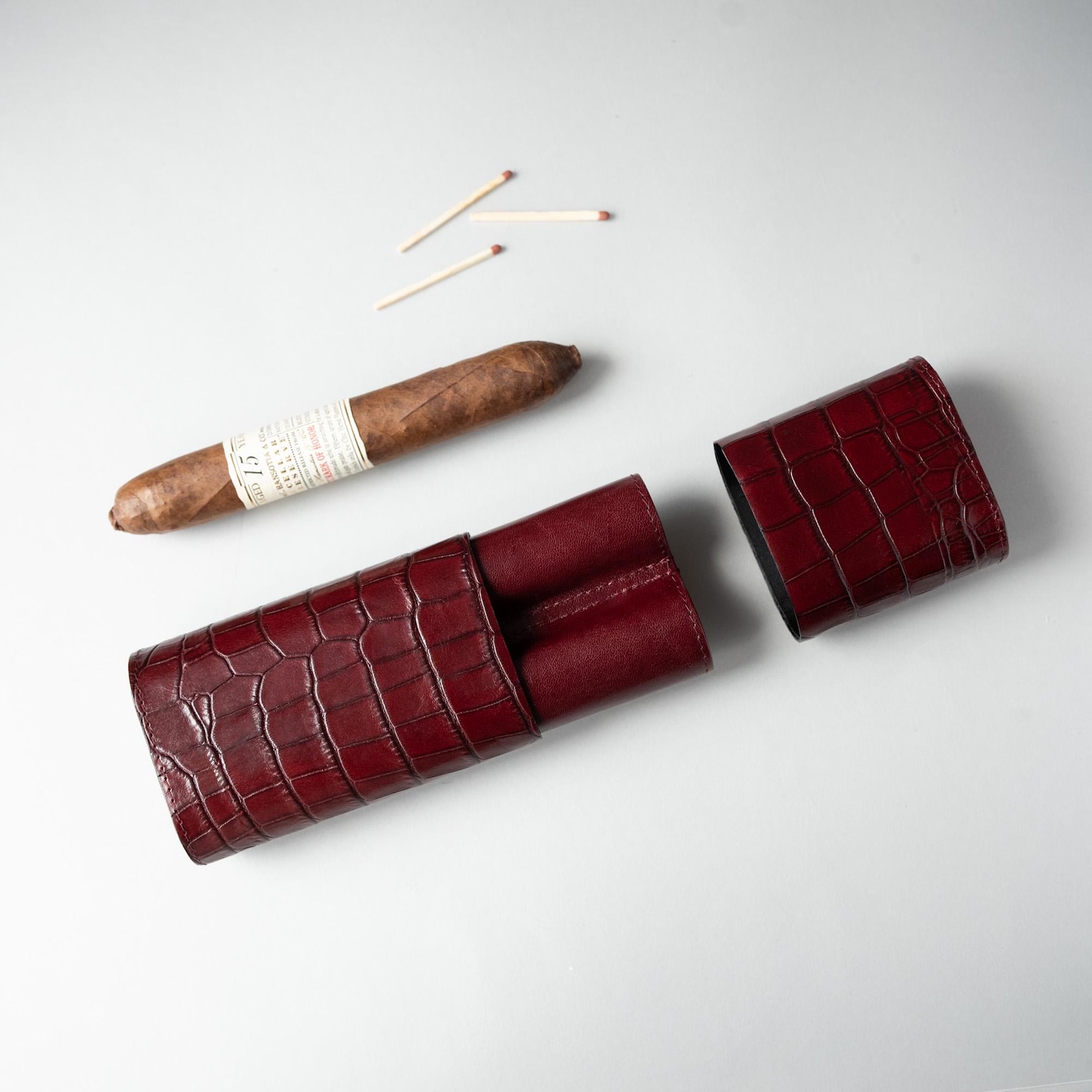 Cigar Travel Case Leather, Personalized Cigar Case Humidor, Two Cigar ...
