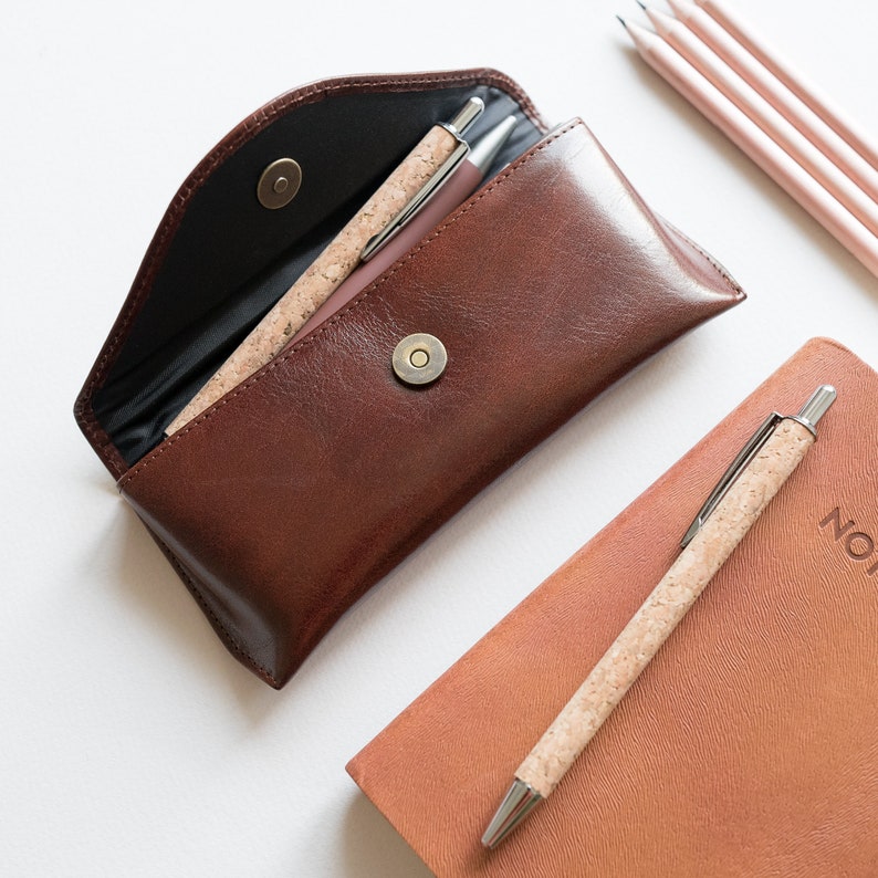 Leather Pen Case for 7 Pen, Soft Fountain Pen Case, Pencil Case With ...