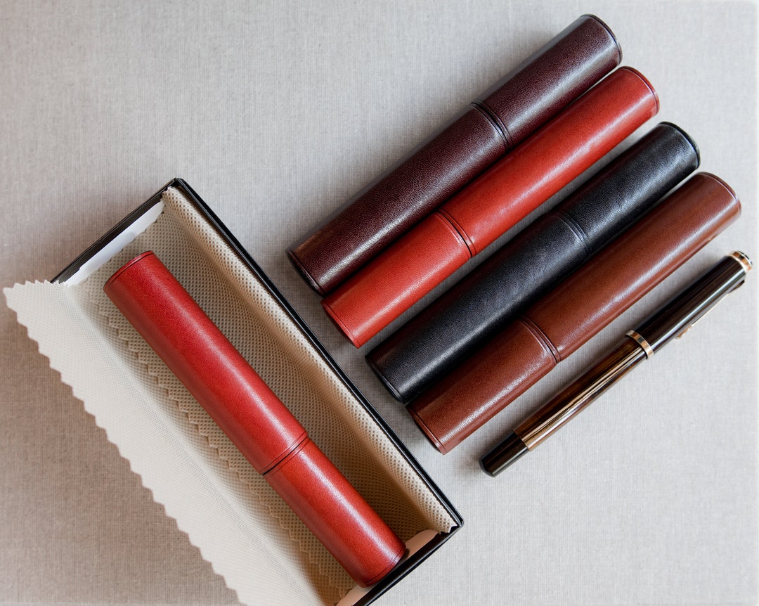 Single Leather Pen Case, Fountain Pen Case, Leather Pen Holder, Pen ...
