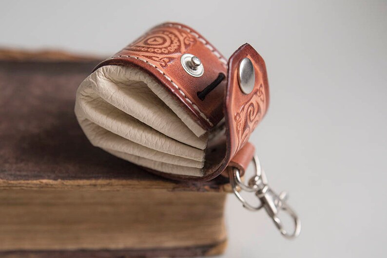 Celtic Triskelion Keychain, Irish Leather Keychain, Triple Spiral ...