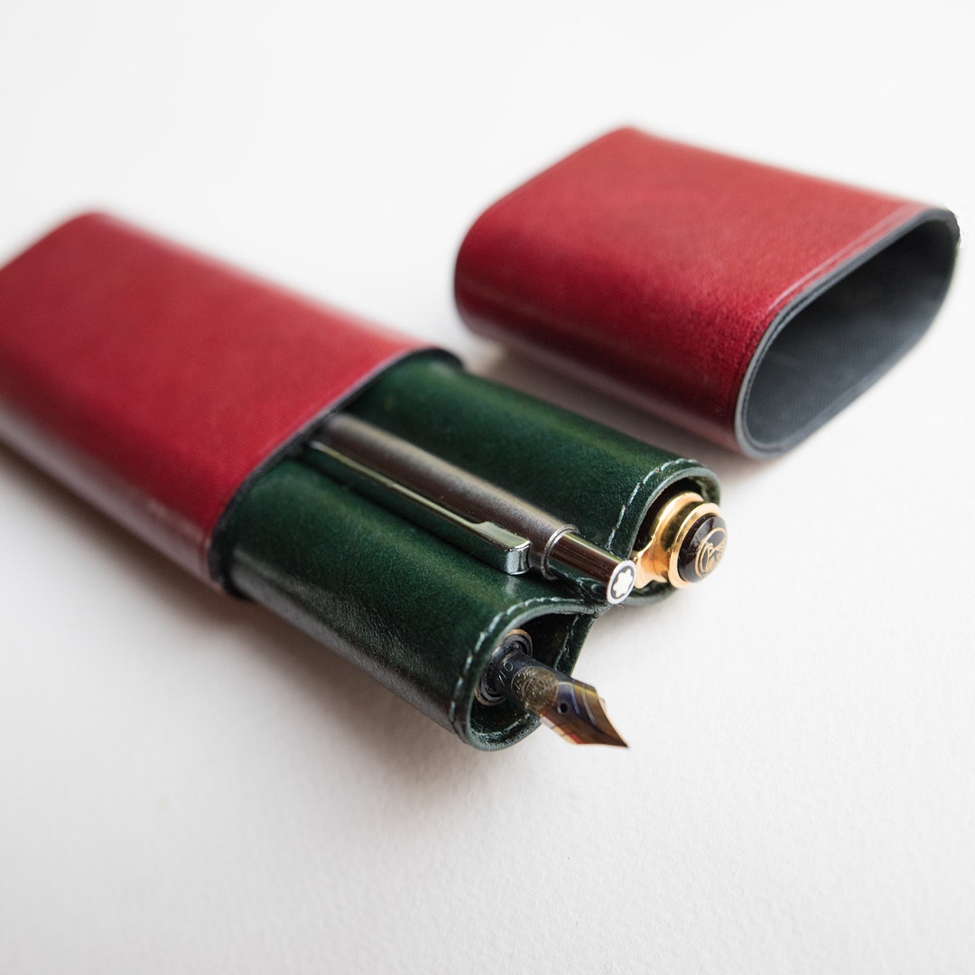 2 Pen Case Leather for Her, Custom Pen Case, Fountain Pen Case, Hard ...