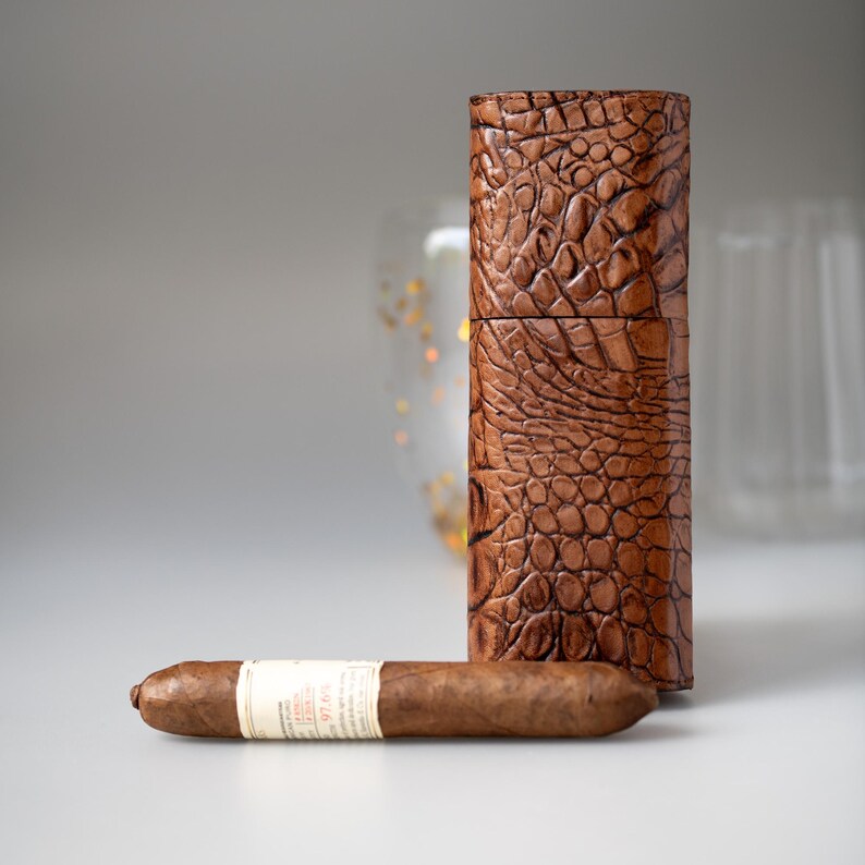 Cigar Travel Case Leather, Personalized Cigar Case Humidor, Two Cigar ...