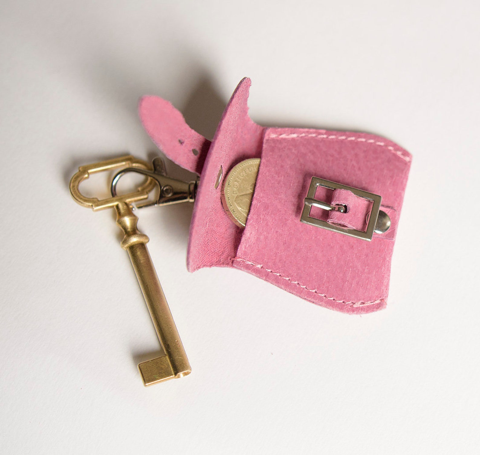Pink Womens Keychain 21st Birthday Gift for Her Leather Key - Etsy