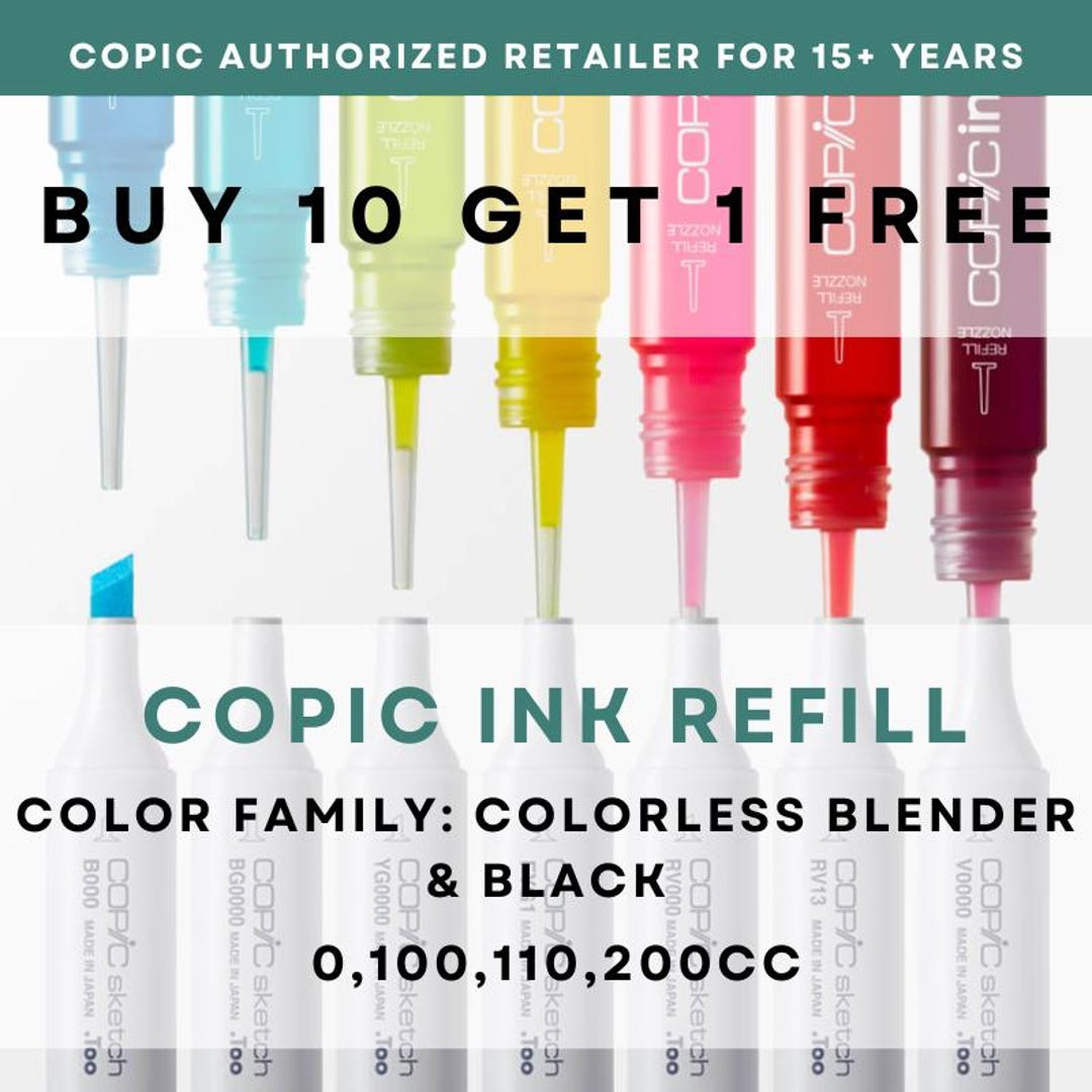 0 Colorless Blender + Black + Special Black + 200CC - COPIC Ink Refill ...