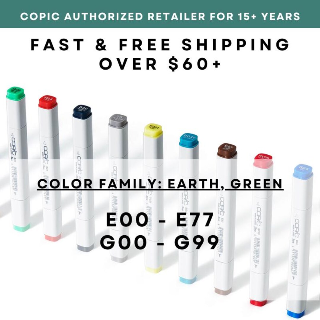 E00 - E77 & G00 - G99 ** COPIC Original Marker Gray - U.S. Authorized ...