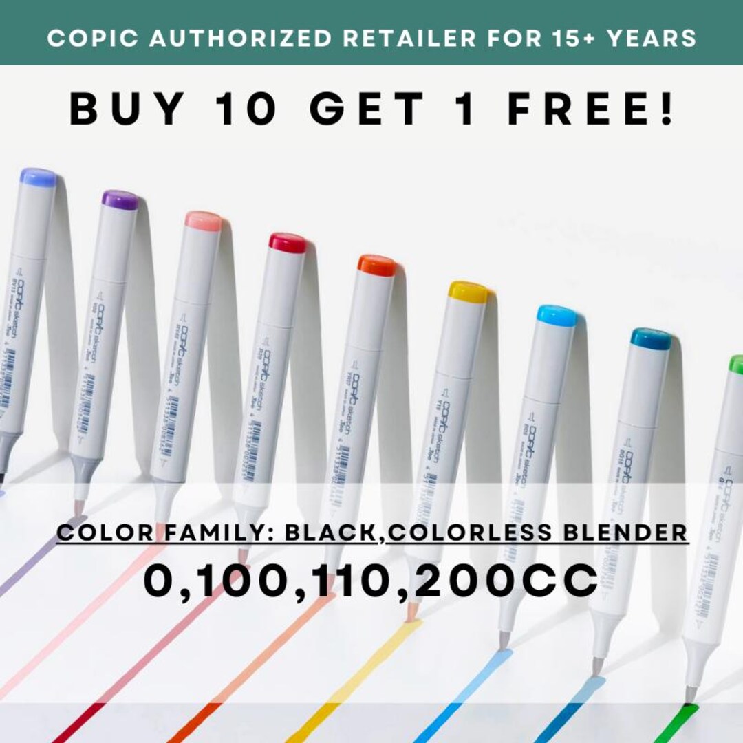 0 Colorless Blender + Black + Special Black + 200CC - COPIC Sketch ...
