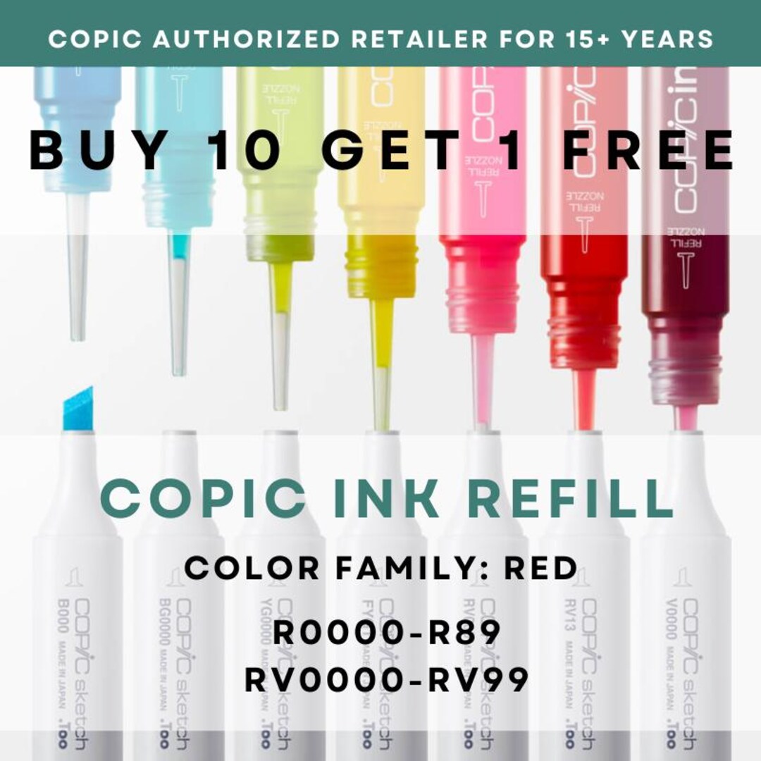 R0000 - RV99 * COPIC Ink Refill Red + Red Violet - U.S. Authorized ...