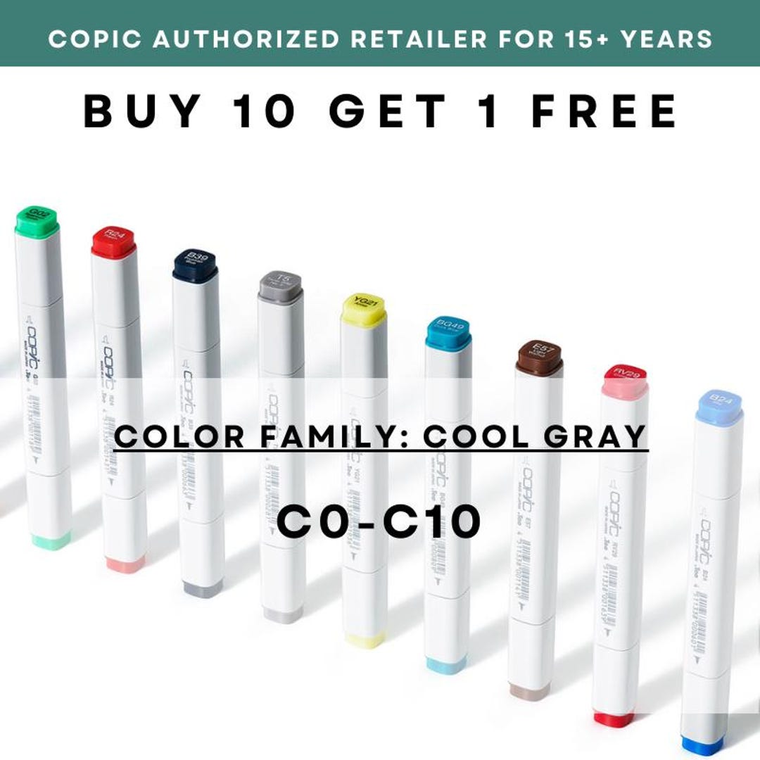 C0 - C10 * COPIC Original Marker Gray - U.S. Authorized Retailer - Etsy
