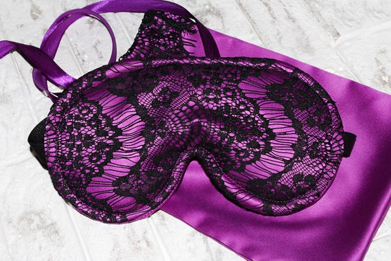 Purple Satin Sleep Mask Satin Sleeping Mask Purple Eyemask Etsy