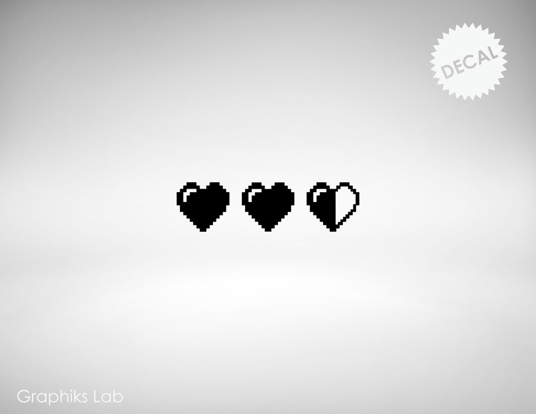 Heart Life Meter Decal 8 Bit Vinyl Decal Sticker - Etsy