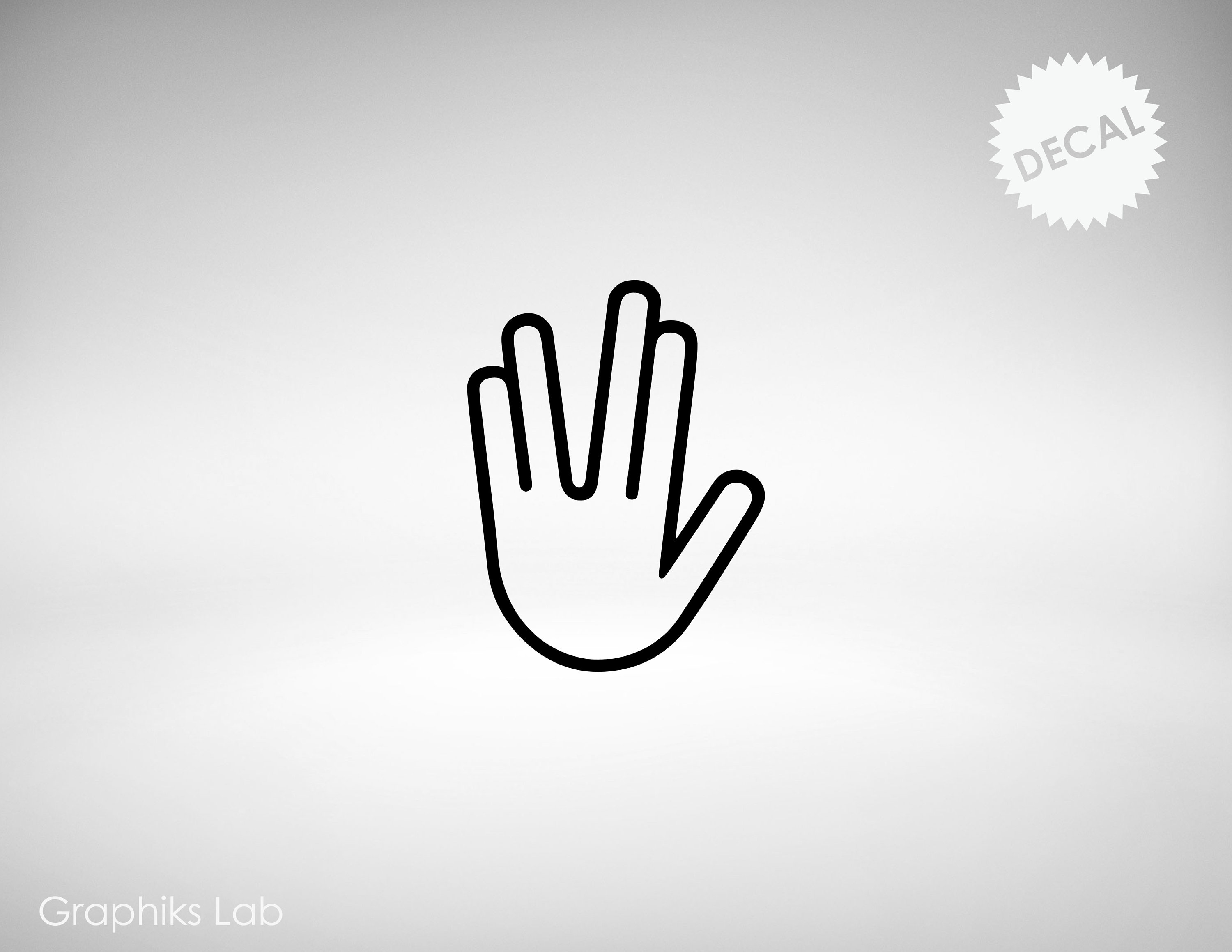 Vulcan Salute Decal Pictogram Vulcan Salute Decal Live Long | Etsy