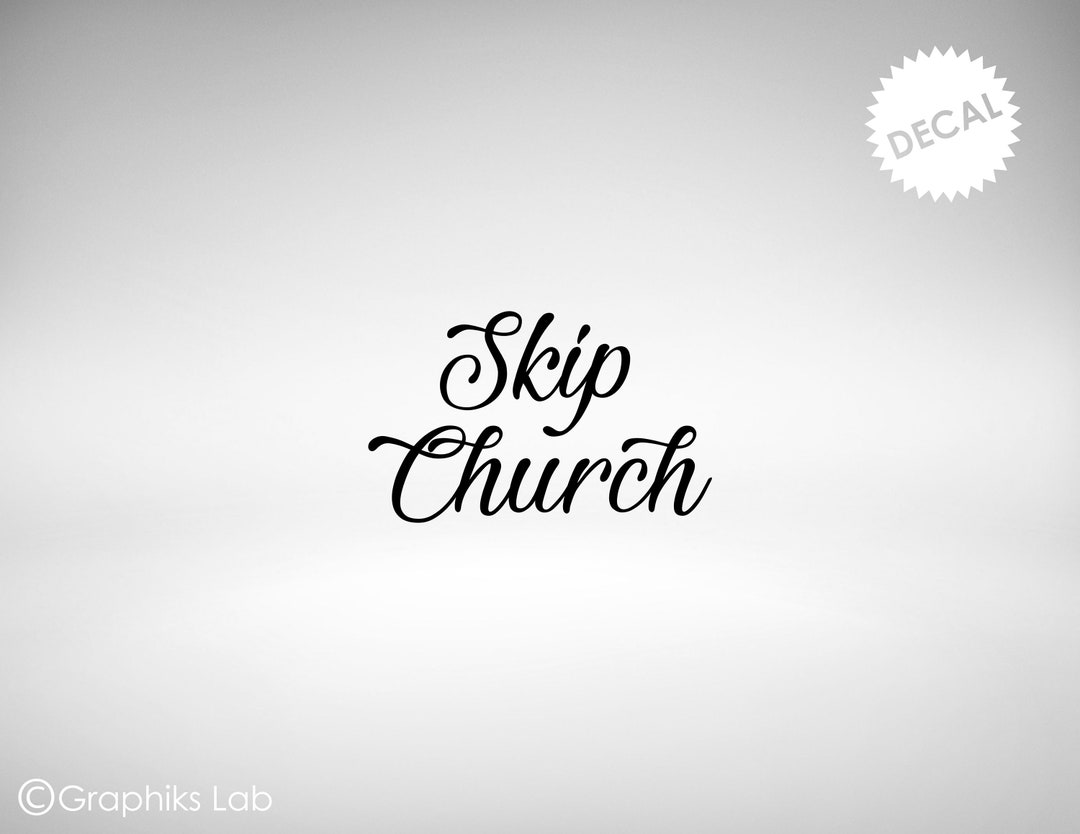 Skip Church Vinyl Decal Evolution Atheist Decal Sticker - Etsy