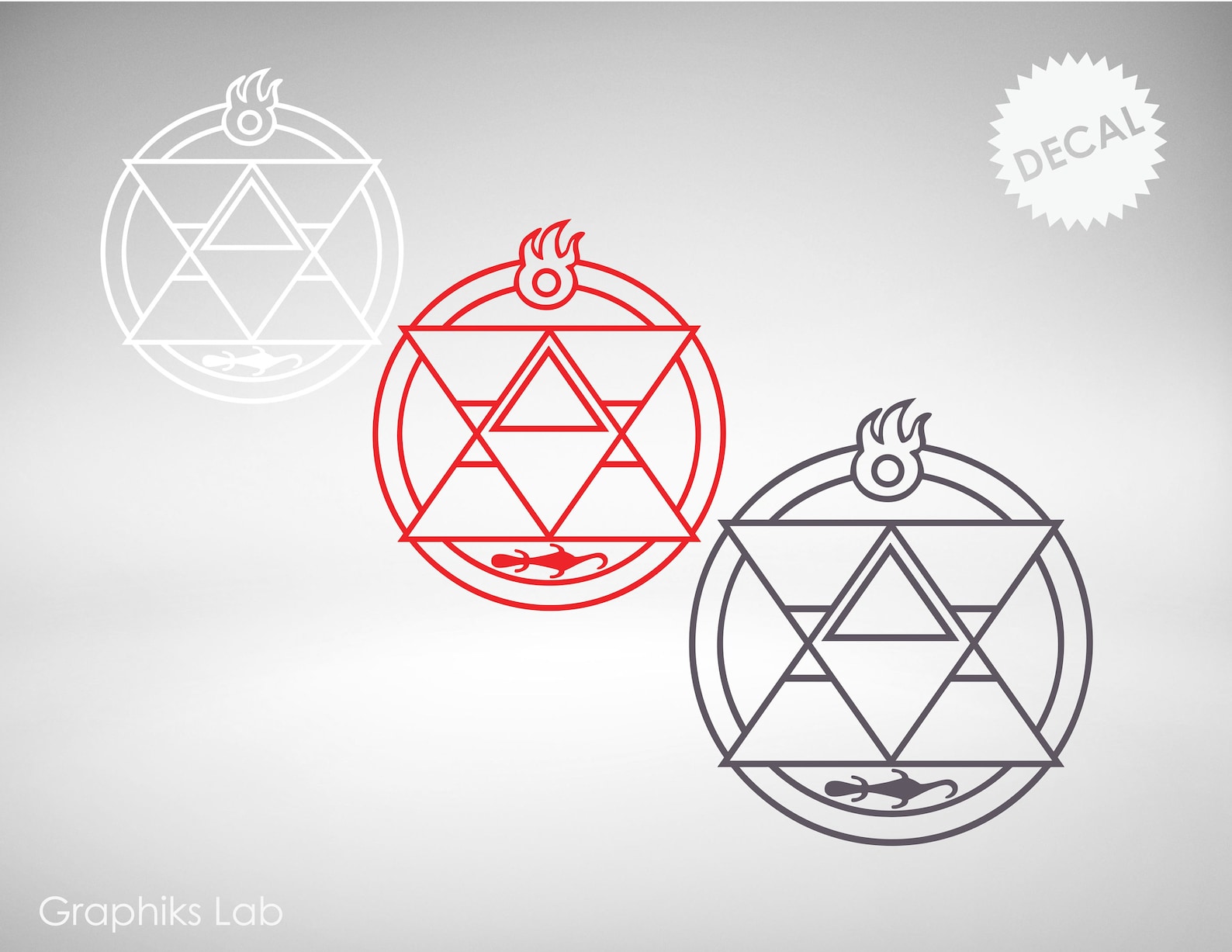 Flame Alchemy Transmutation Circle FMA Vinyl Decal | Etsy