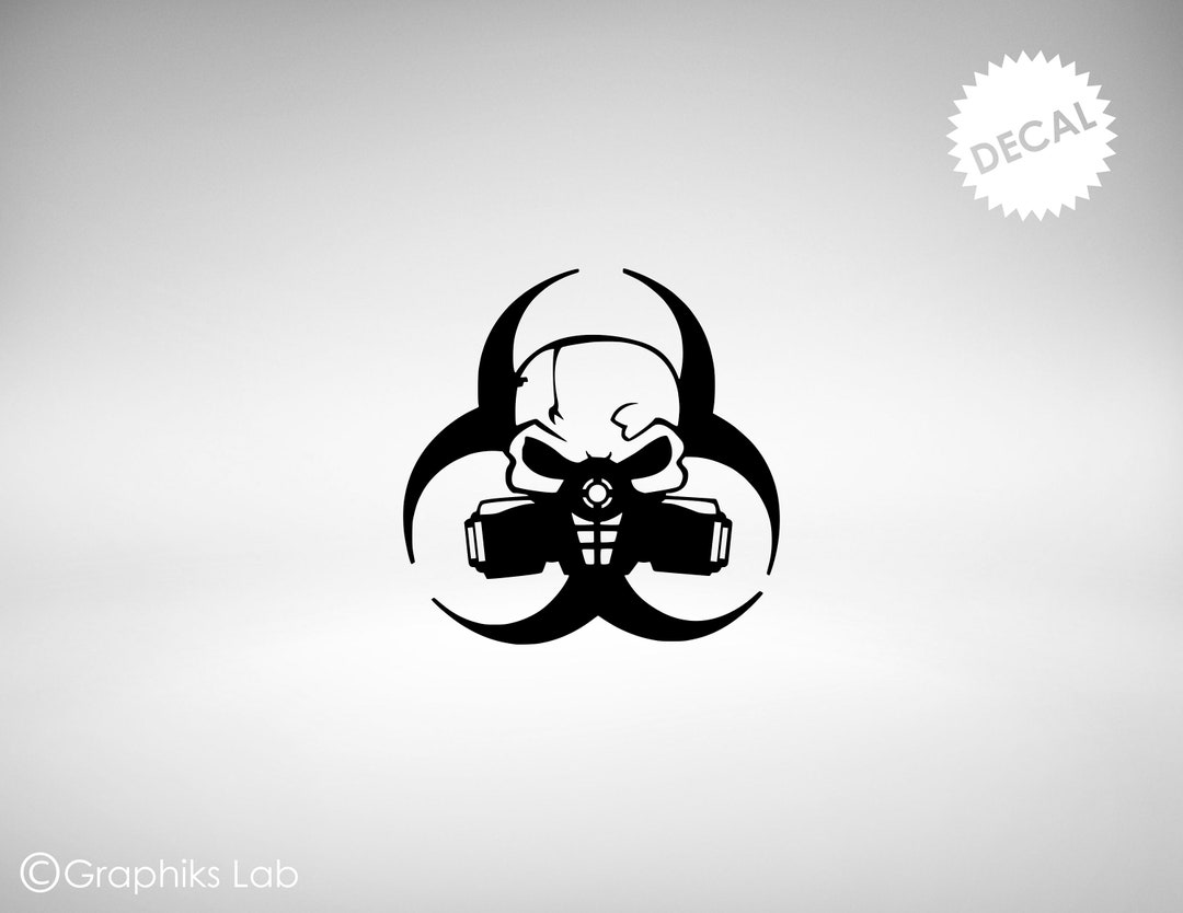 Biohazard Skull Gas Mask Decal Toxic Hazard Vinyl Decal Sticker - Etsy