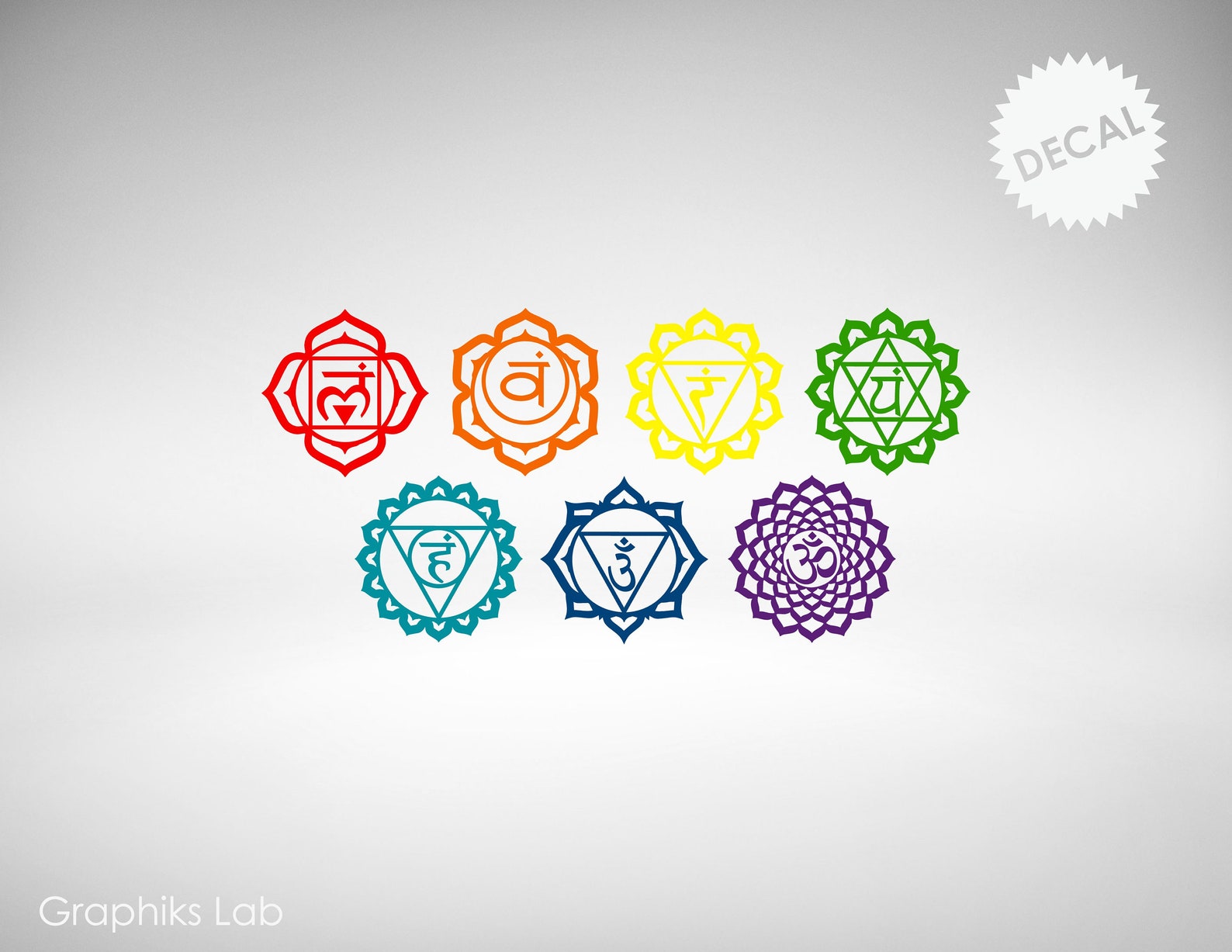 Chakra 7 Decal Set Path to Enlightenment Chakra 7 Decal Detail - Etsy