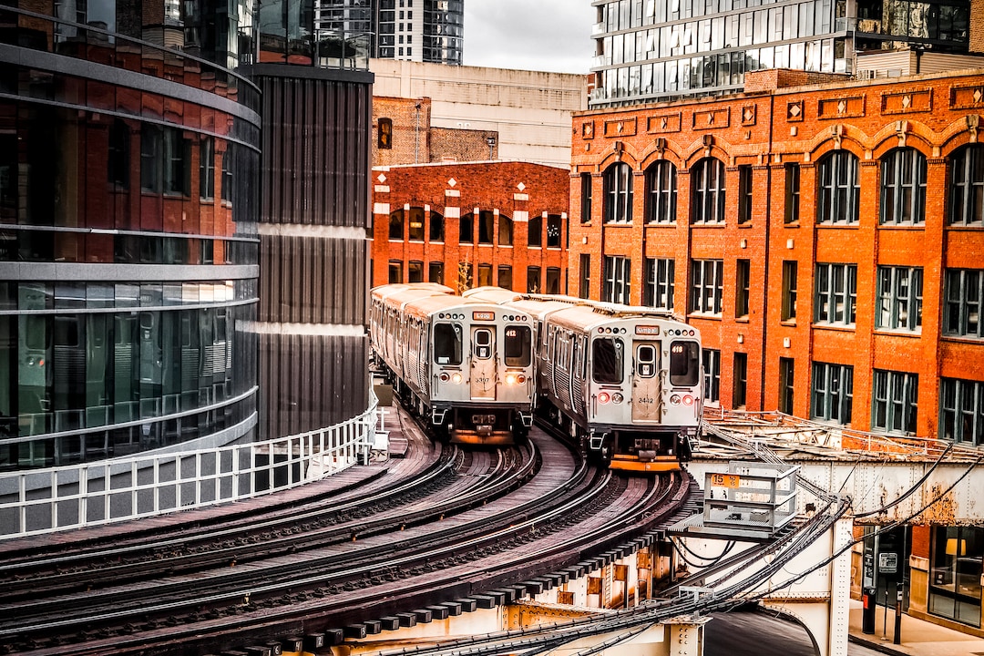 Chicago, Illinois, Downtown, Night, Train, Rail, Railroad, City, Art ...