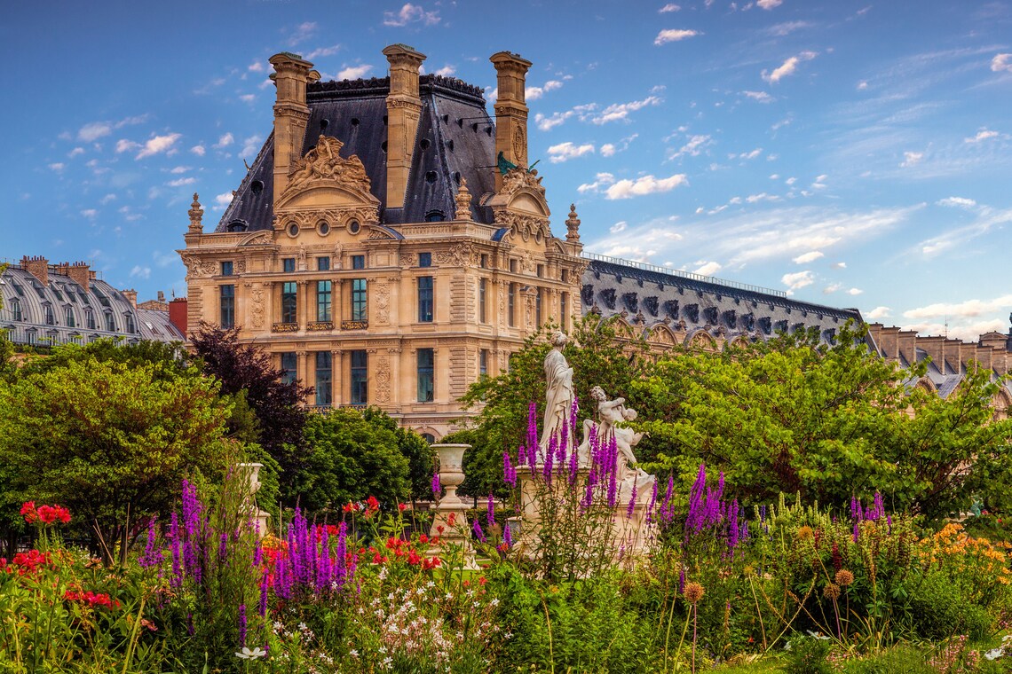 Enchanting Louvre Garden Photo, Serene Parisian Landscape Photo, Paris ...