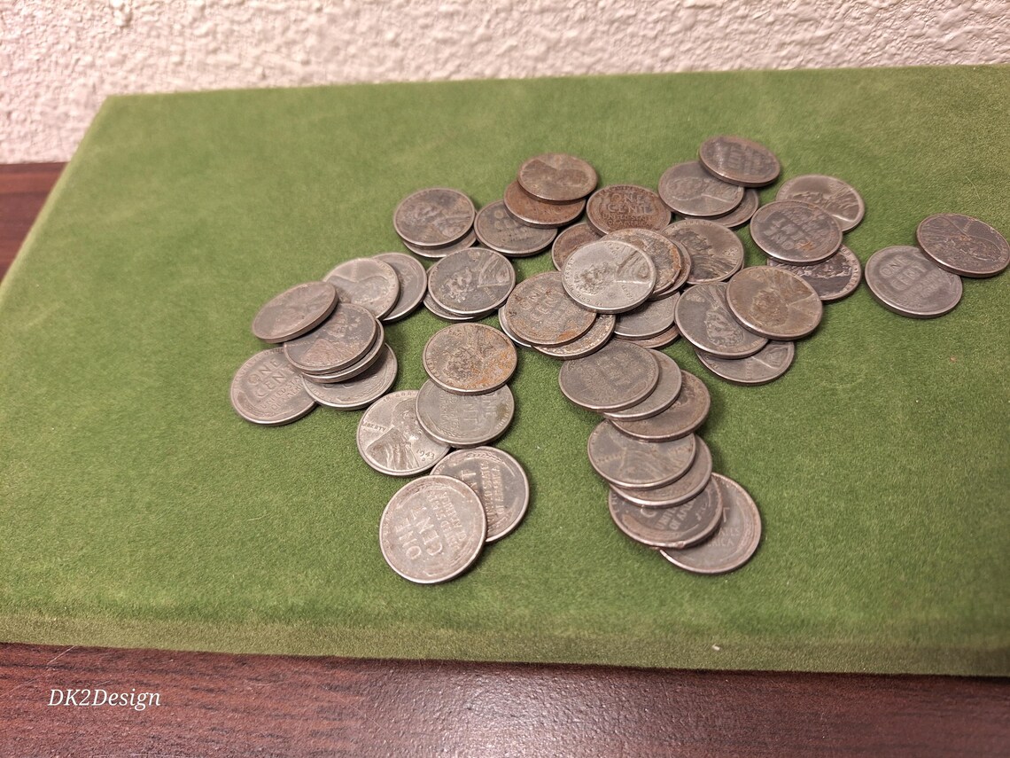 1943 Steel Wheat Penny Set - WWII US Minted Coins - Etsy
