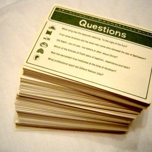 100 LDS Kids Trivia Game Cards, Vintage Celestial Pursuit Mormon ...