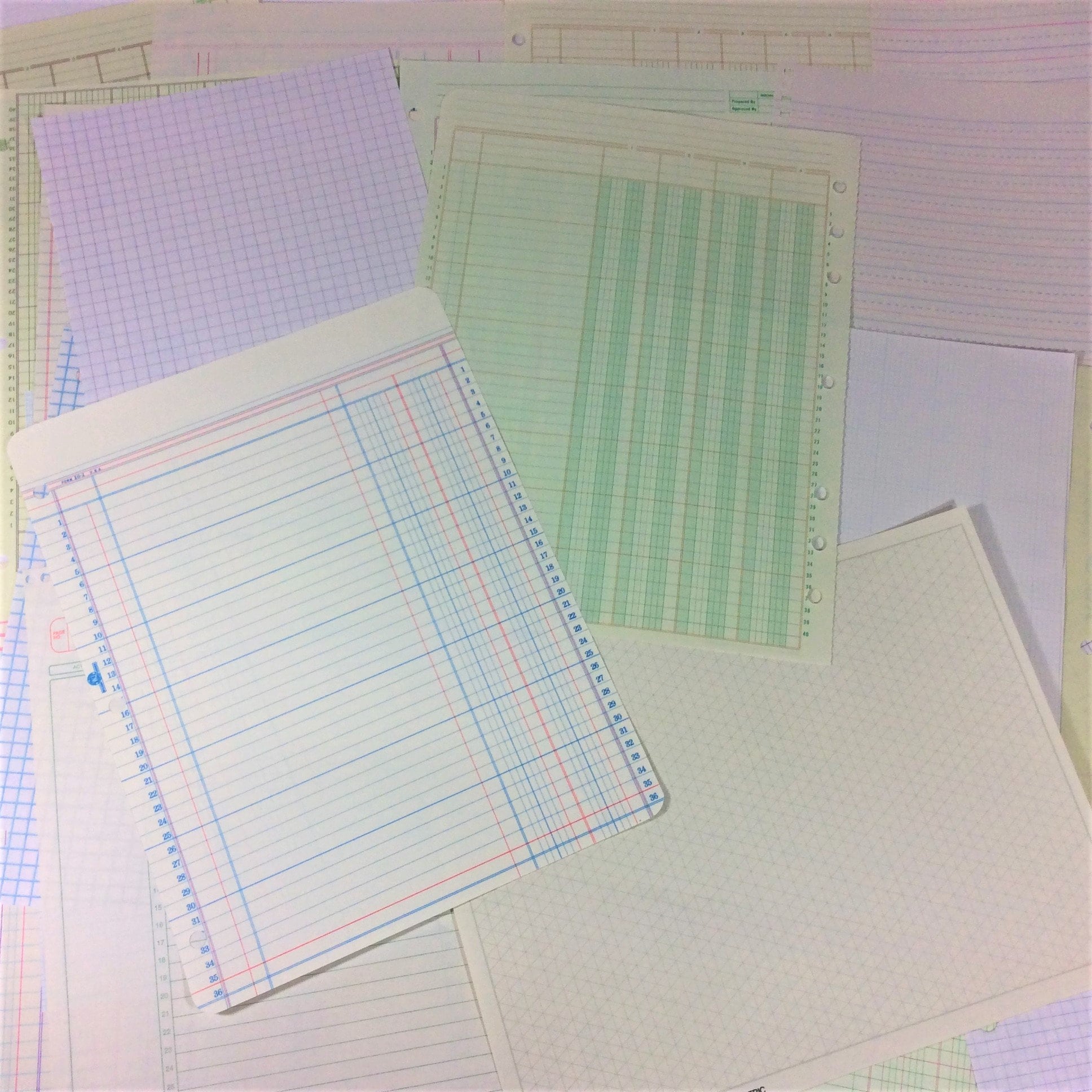 30 Old Ledger Graph Paper Sheets Pages Vintage Book Scrapbook | Etsy