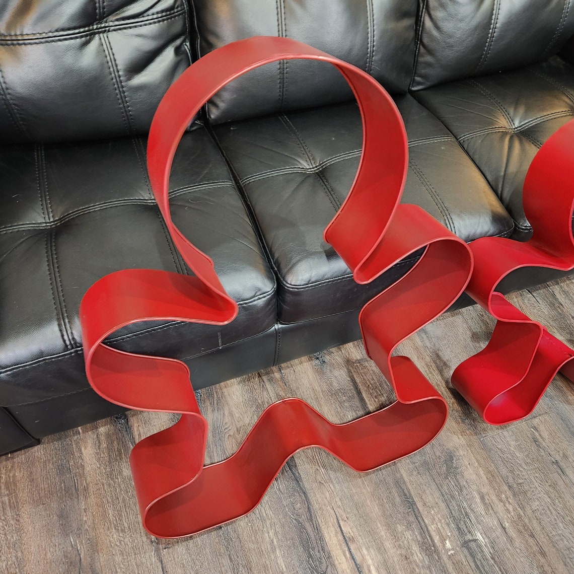 2 Giant Red Metal Gingerbread Man Cookie Cutter Style Home Decoration ...
