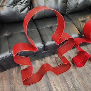 2 Giant Red Metal Gingerbread Man Cookie Cutter Style Home Decoration ...
