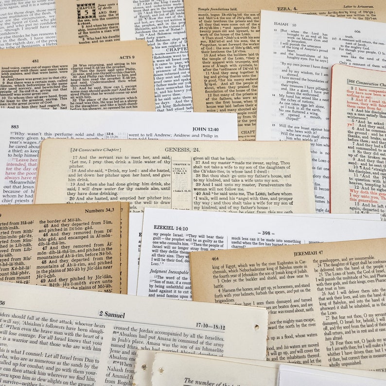 50 Vintage LARGE Holy Bible Pages Christian Worship Word of - Etsy