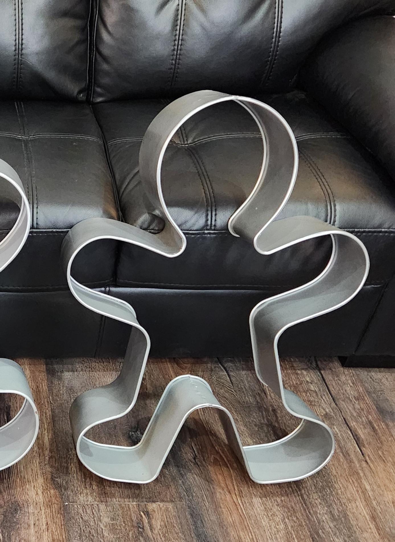 Large Silver Metal Gingerbread Man Cookie Cutter Style Home Decoration ...