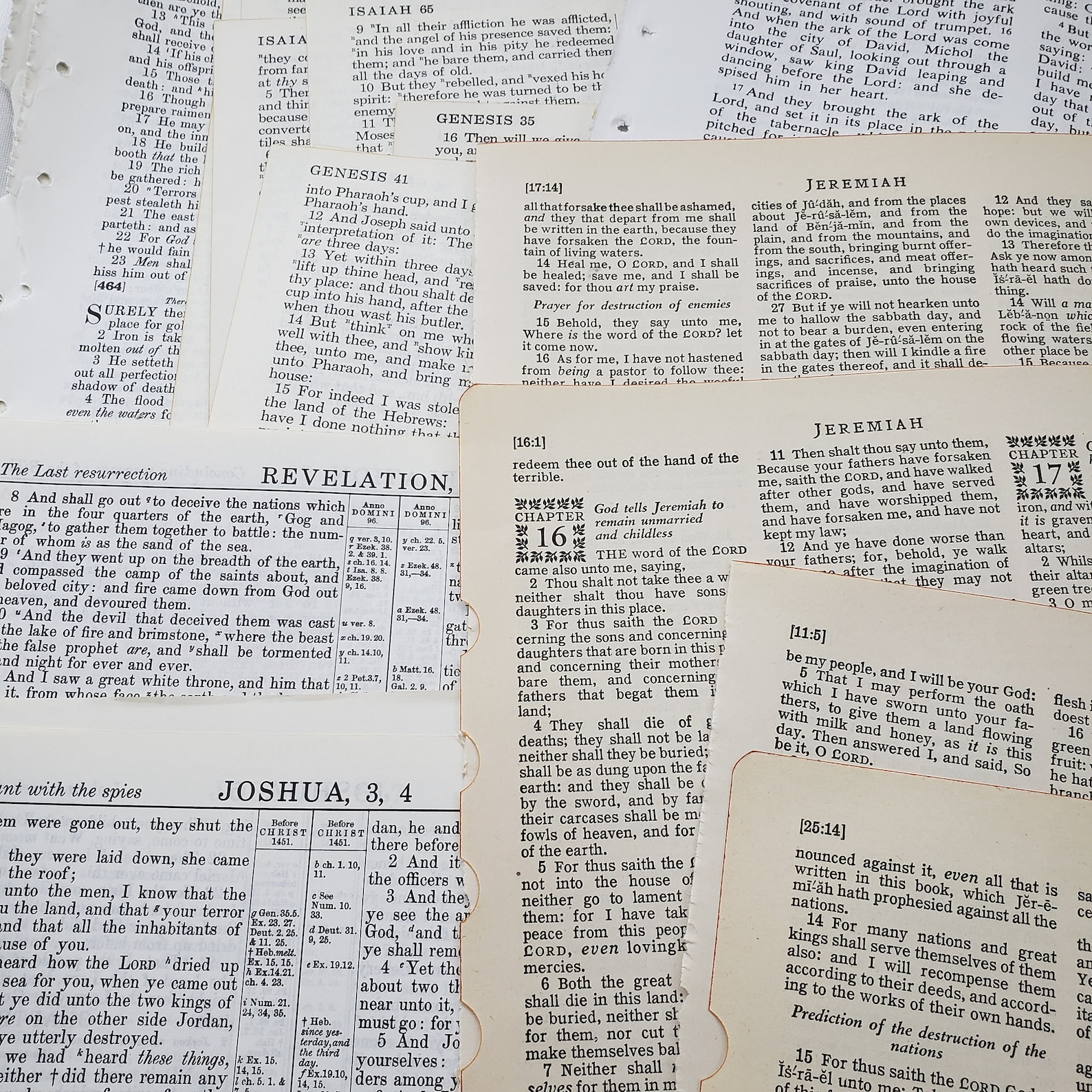 50 Vintage LARGE Holy Bible Pages Christian Worship Word of God New ...
