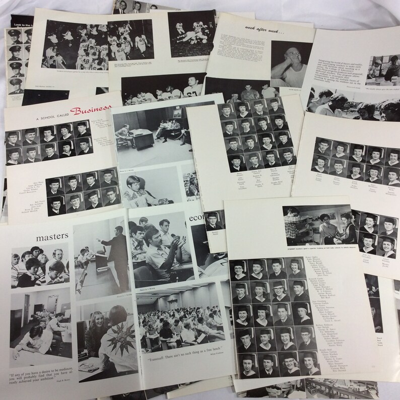 50 Vintage Yearbook Pages High School College University - Etsy