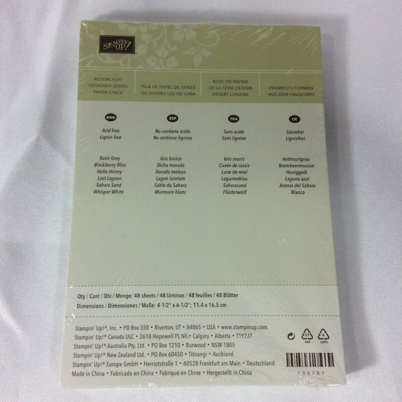 NEW Stampin' Up! MOOLIGHT Designer Series Paper Stack 4.5x6.5 Album ...