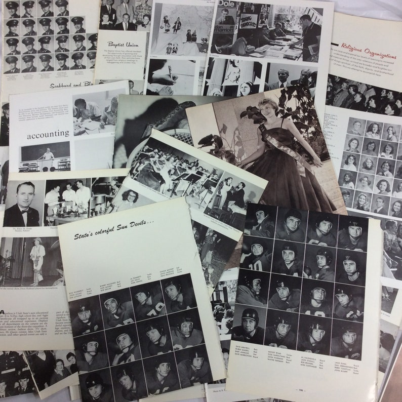 50 Vintage Yearbook Pages High School College University | Etsy