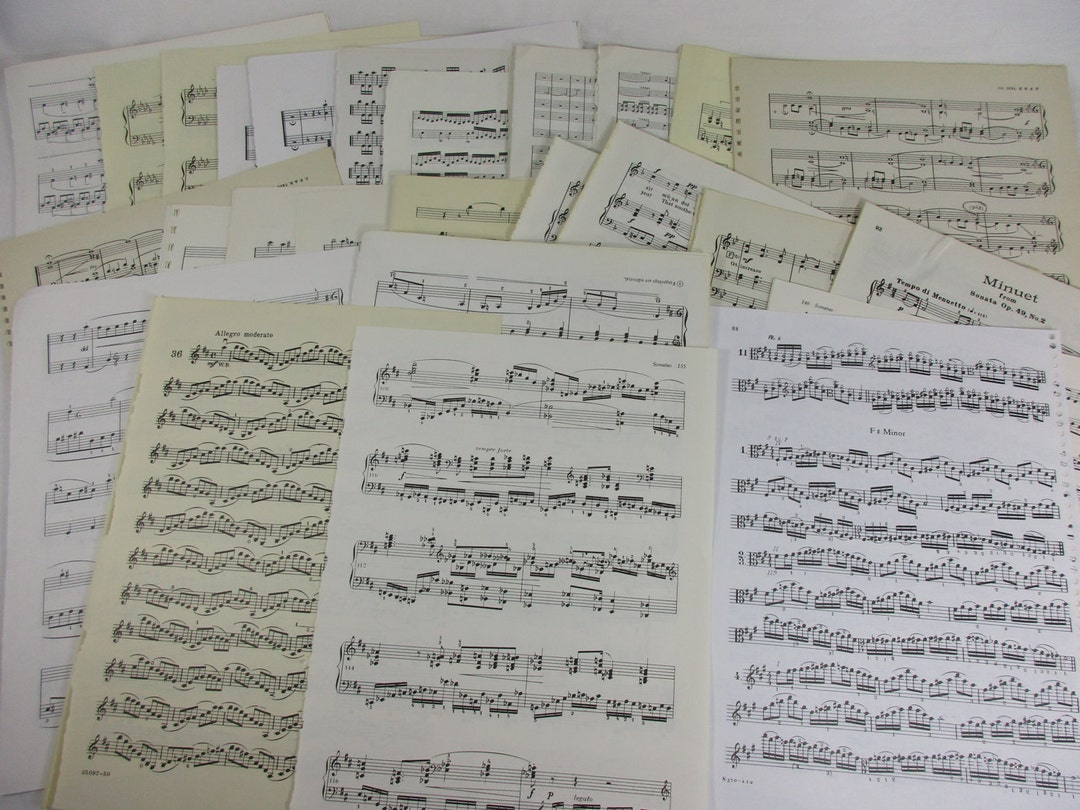100+ LARGE Music Pages, Misc Old Sheet Vintage Hymn Piano Book Craft ...