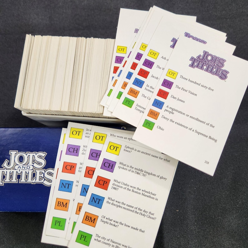 500 Mormon Trivia Game Cards, Vintage Trivial Pursuit Jots and Tittles ...