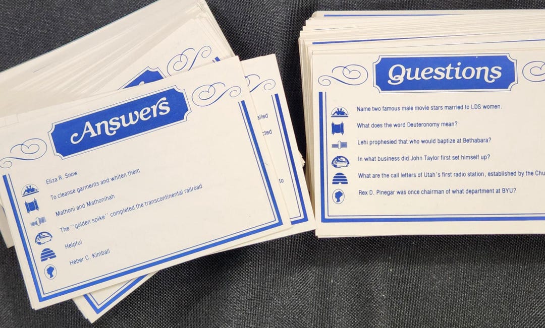 750 LDS Trivia Game Cards, Vintage Celestial Pursuit Mormon Latter-day ...