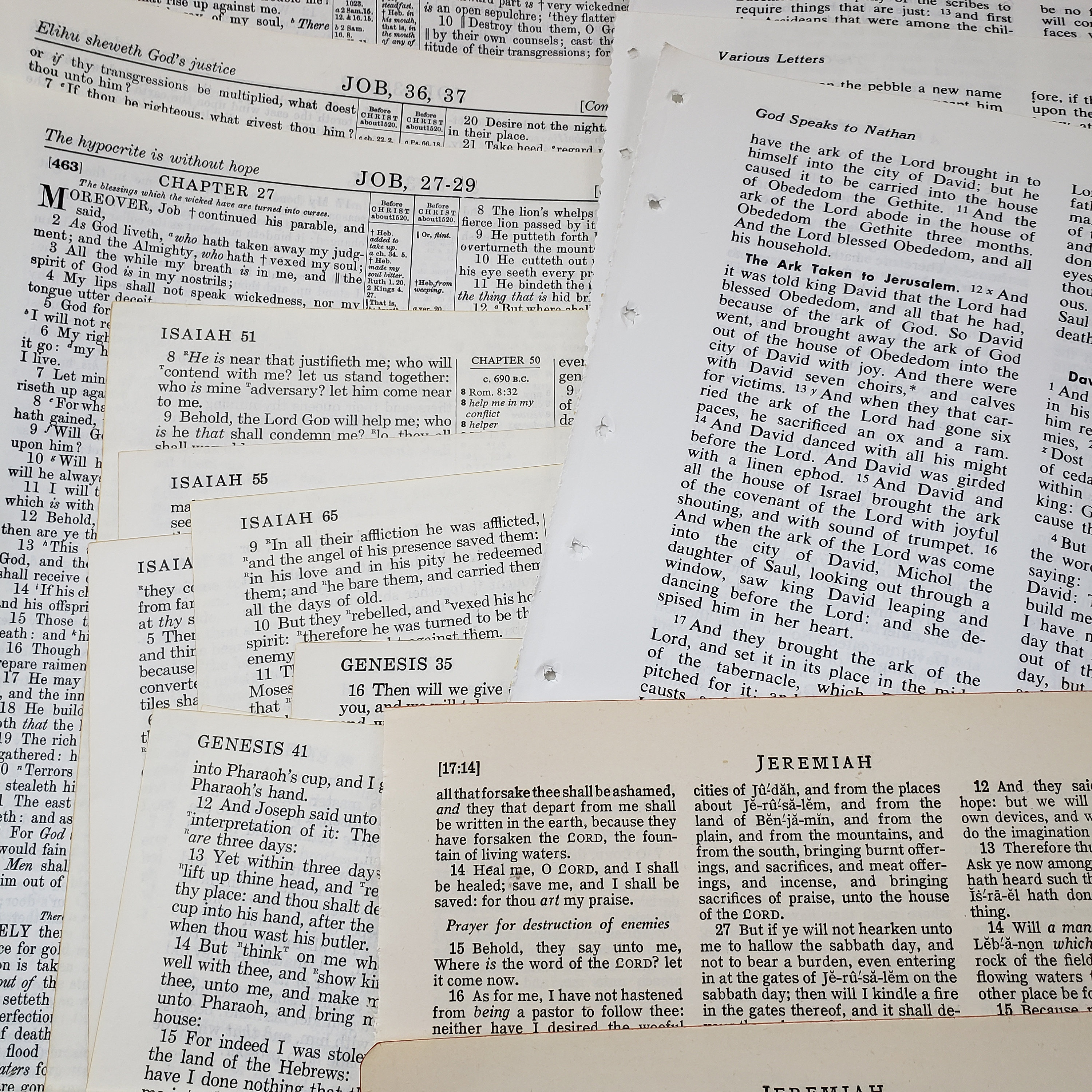 50 Vintage LARGE Holy Bible Pages Christian Worship Word of God New ...