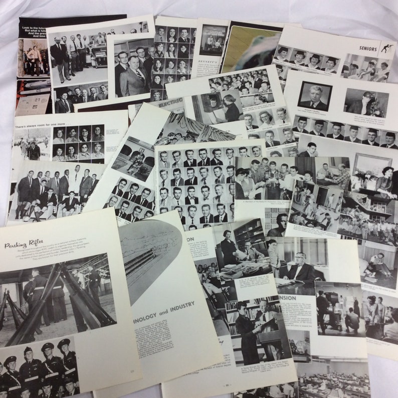 50 Vintage Yearbook Pages High School College University | Etsy