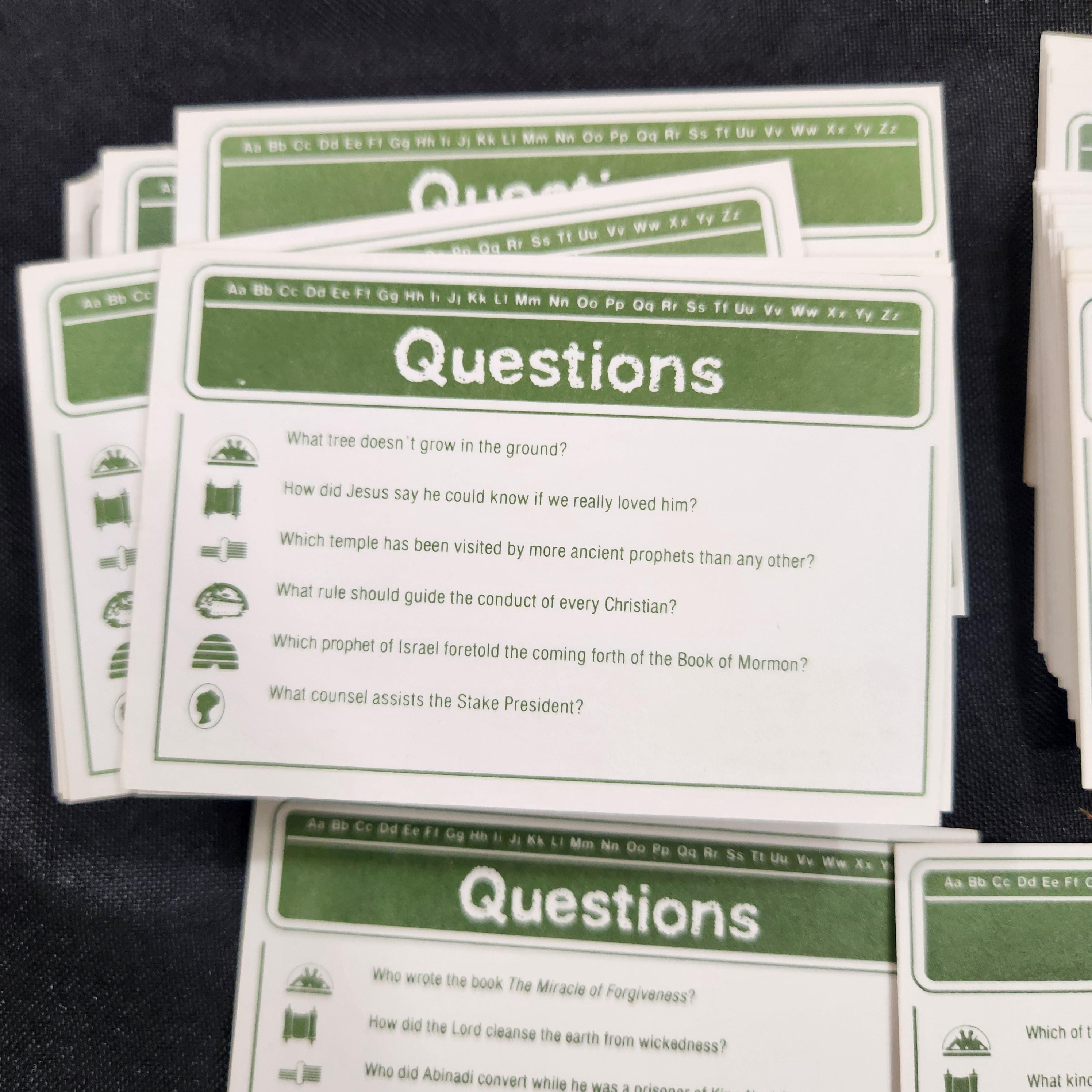 100 LDS Kids Trivia Game Cards, Vintage Celestial Pursuit Mormon ...