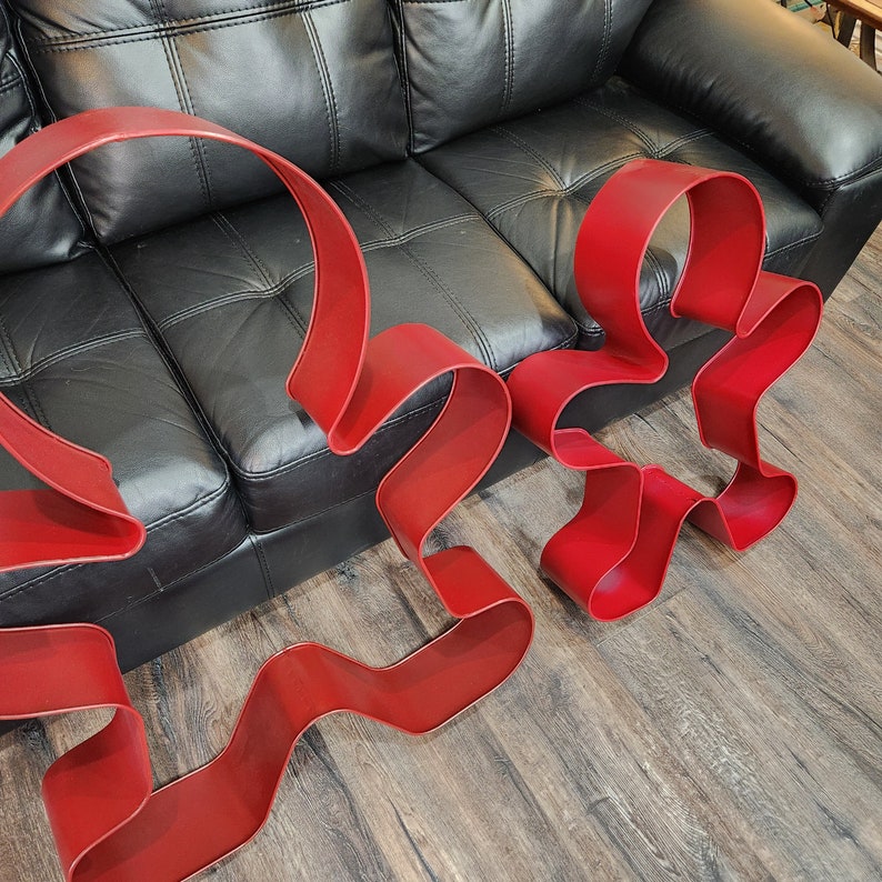 2 Giant Red Metal Gingerbread Man Cookie Cutter Style Home Decoration ...